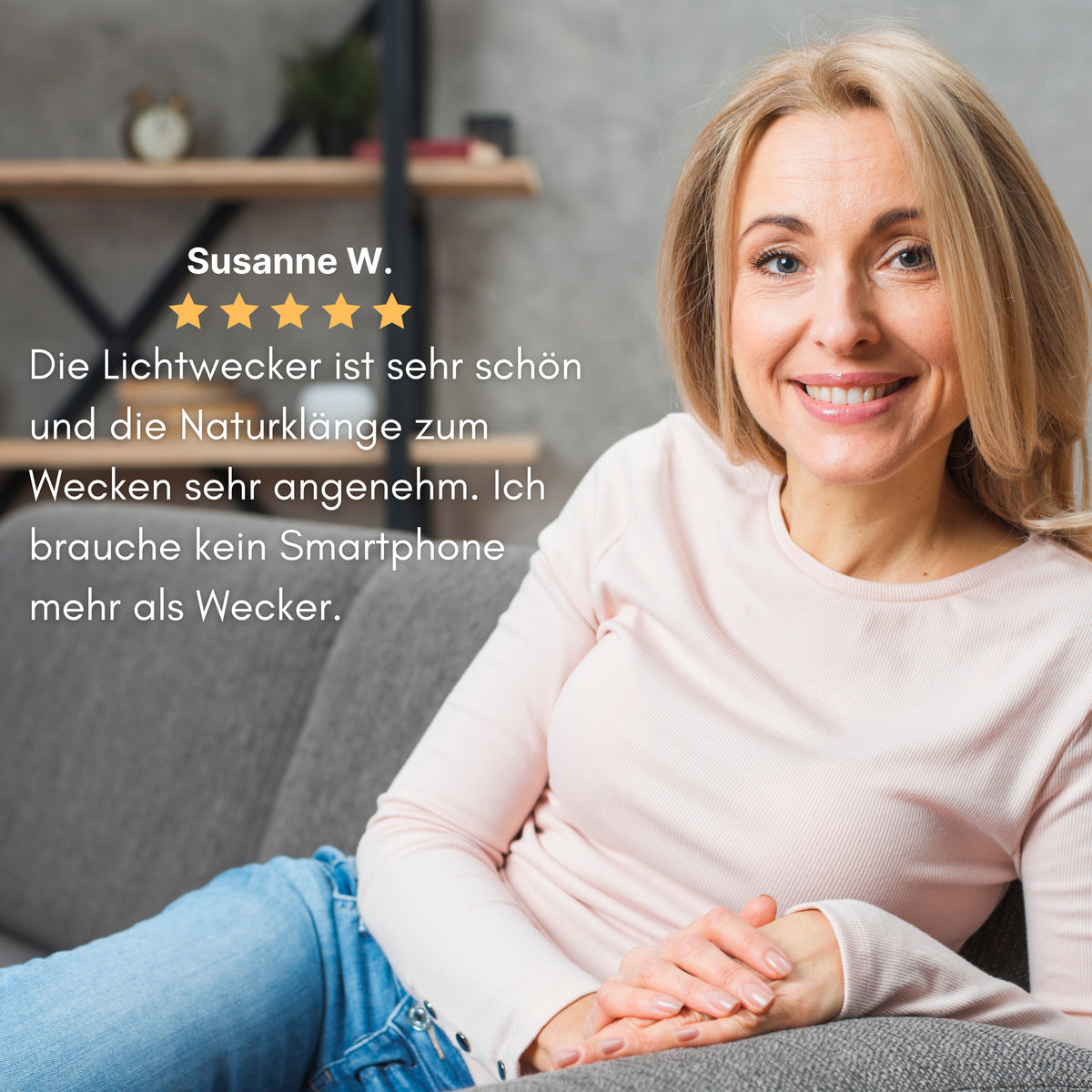 Rise & Shine Lichtwecker – Dimm­bare Nachttischlampe mit Wecklicht